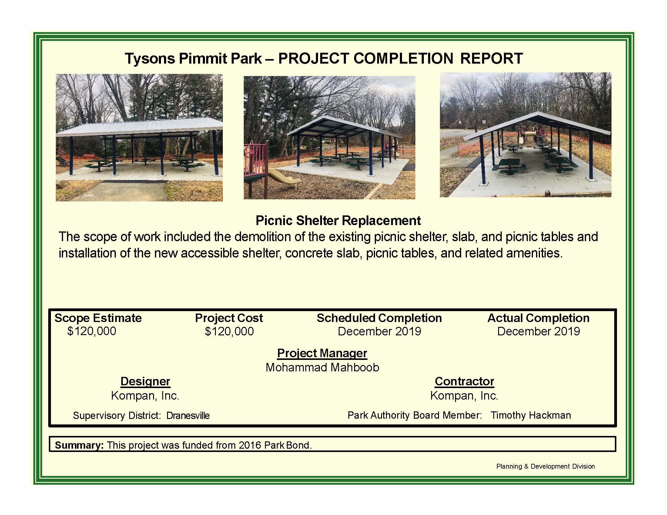 Dranesville District Projects | Park Authority