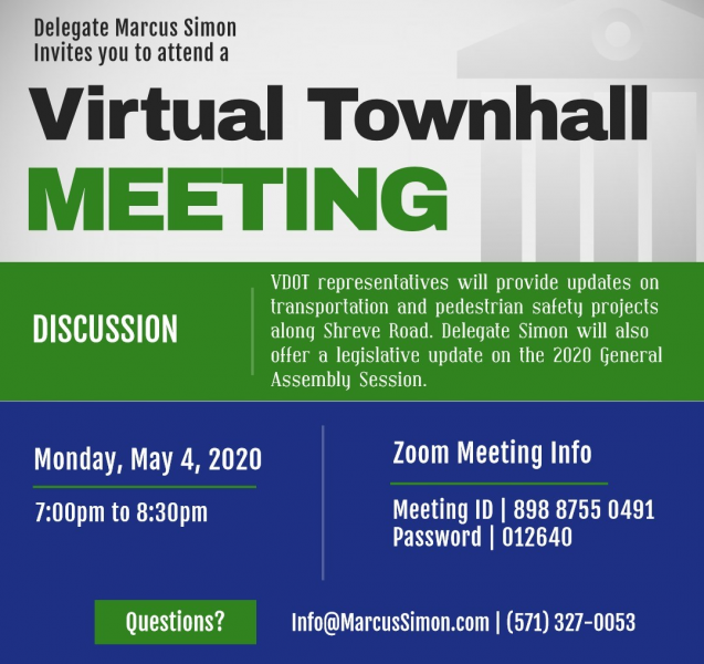 Virtual Town Hall with Del. Mercus Simon | Board of Supervisors ...